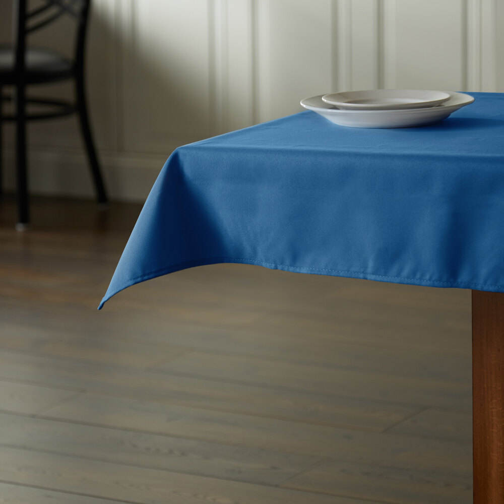 Intedge 36" x 36" Square Light Blue 100% Polyester Hemmed Cloth Table Cover