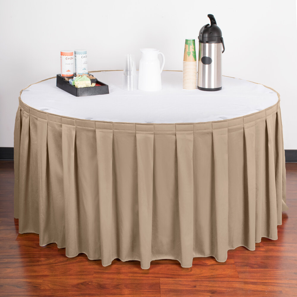 Snap Drape 5412EG29B3-046 Wyndham 17' 6" x 29" Beige Box Pleat Table ...