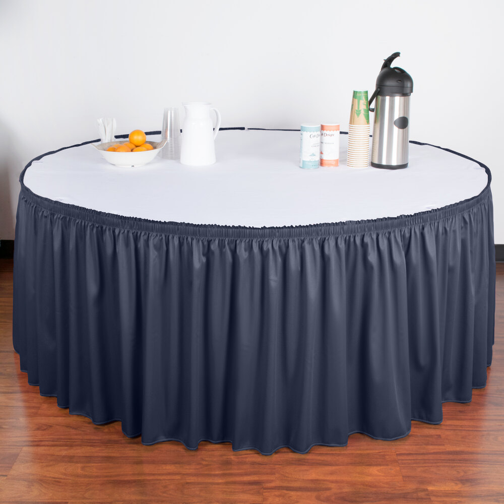 Snap Drape 5412GC29S3-011 Wyndham 21' 6" x 29" Navy Shirred Pleat Table ...