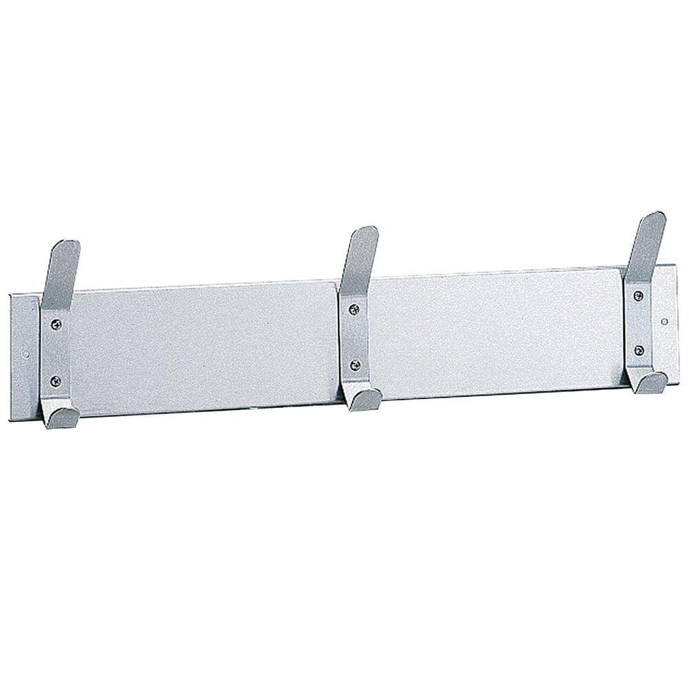 Bobrick B-232 x 24 Stainless Steel 24" Hook Strip with Satin Finish