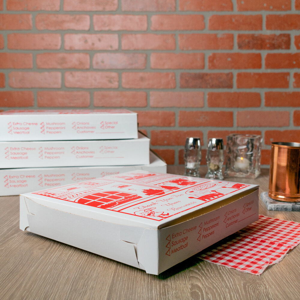 10" Clay Coated Pizza Boxes - 100/Bundle