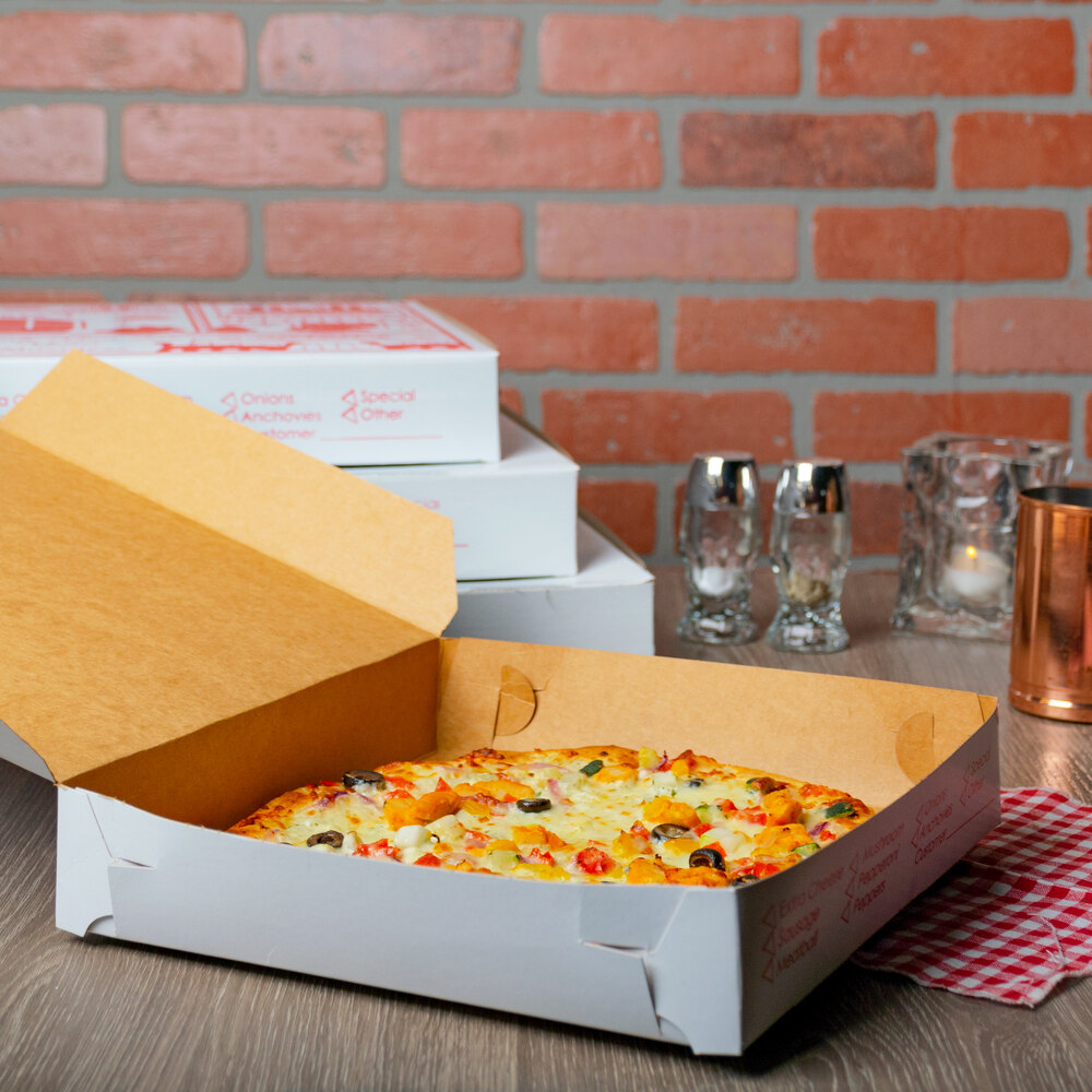 10" Clay Coated Pizza Boxes - 100/Bundle