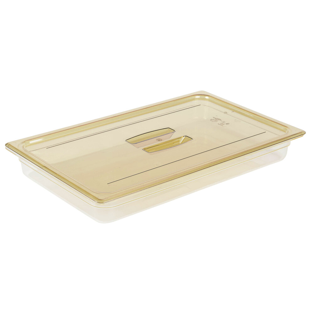 Cambro 12HP150 H-Pan Full Size Amber High Heat Food Pan - 2 1/2" Deep
