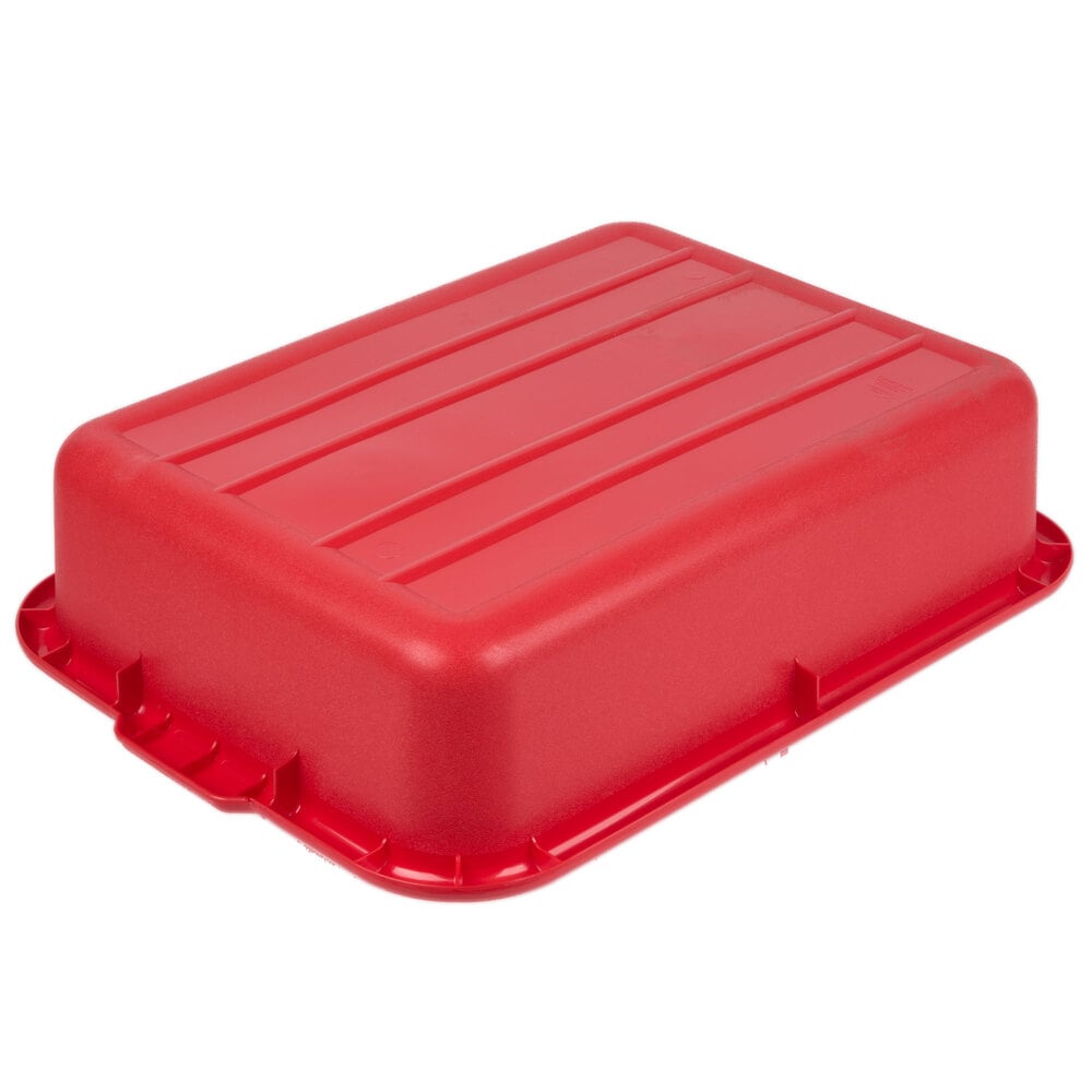Tablecraft 1529R 21 1/4" x 15 3/4" x 5" Red Polyethylene Plastic Bus ...