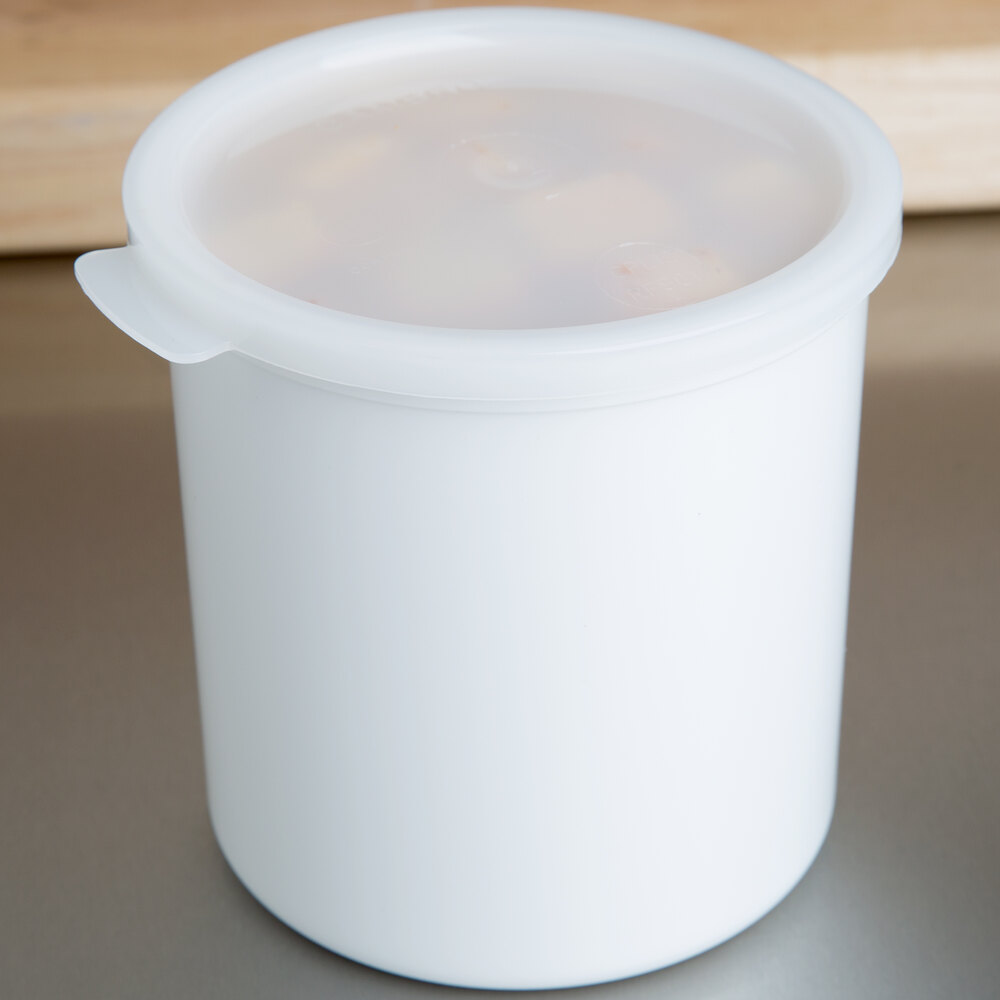 Cambro CPL12148 1.2 Qt. White Crock Lid for Solid Color Crocks