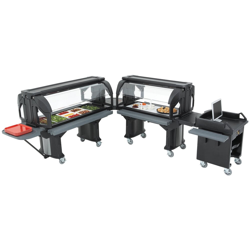 Cambro VBRLHD6110 Black 6' Versa Food / Salad Bar with Heavy Duty ...