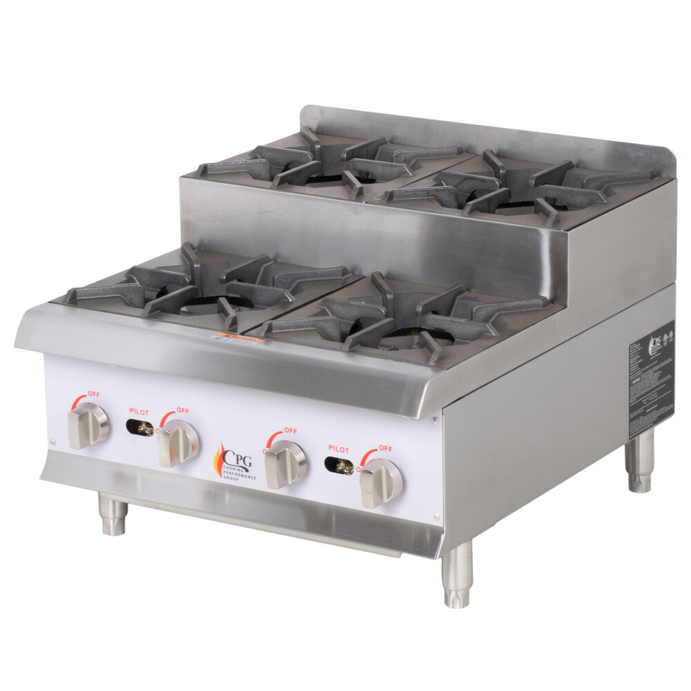 Cooking Performance Group CK-HPSU424 4 Burner Step-Up Countertop 24" Range
