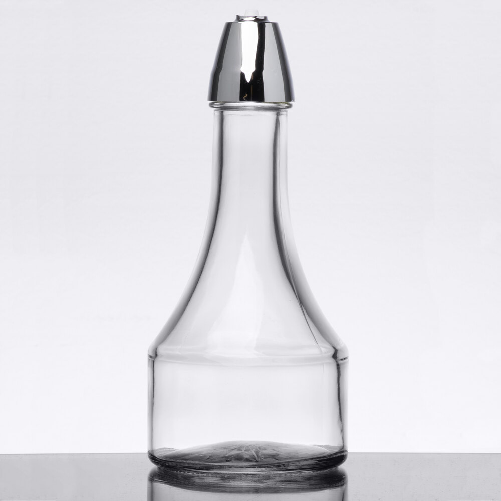 Tablecraft 608 Modern Sets 8 oz. Oil Cruet with Chrome Plated Plastic Top