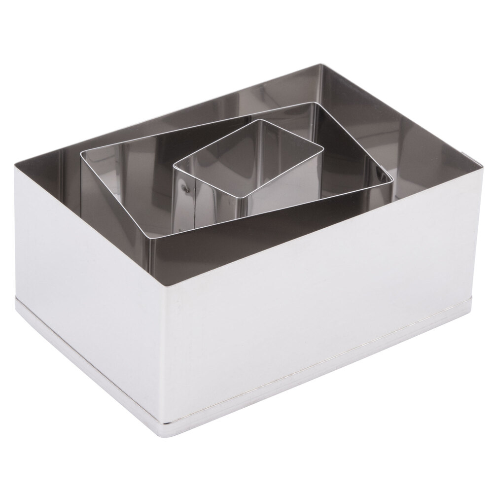 Ateco 5258 3-Piece Stainless Steel Rectangular Cutter Set (August Thomsen)