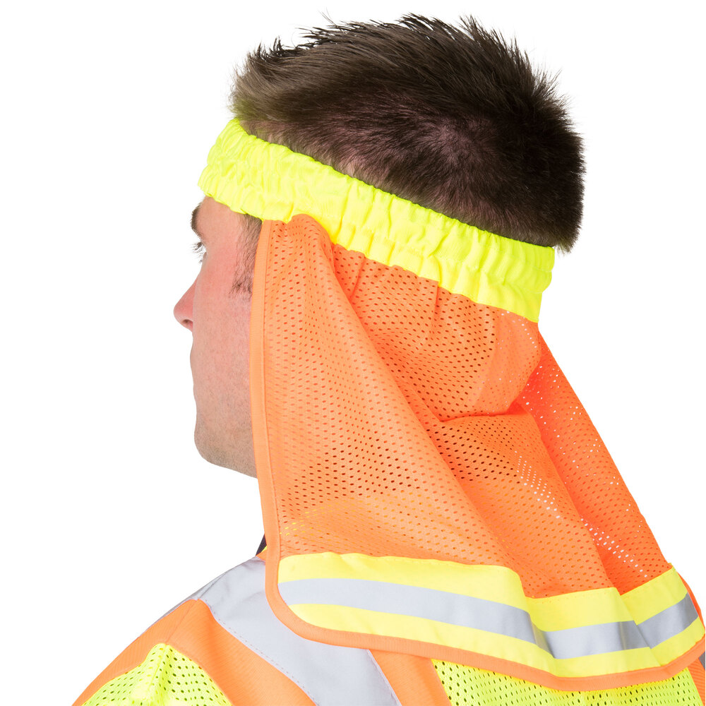 Orange 2 Tone High Visibility Neck Shade with Reflective Tape