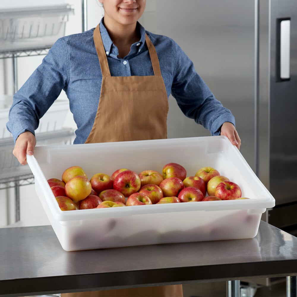 Choice 26" x 18" x 6" White Plastic Food Storage Box