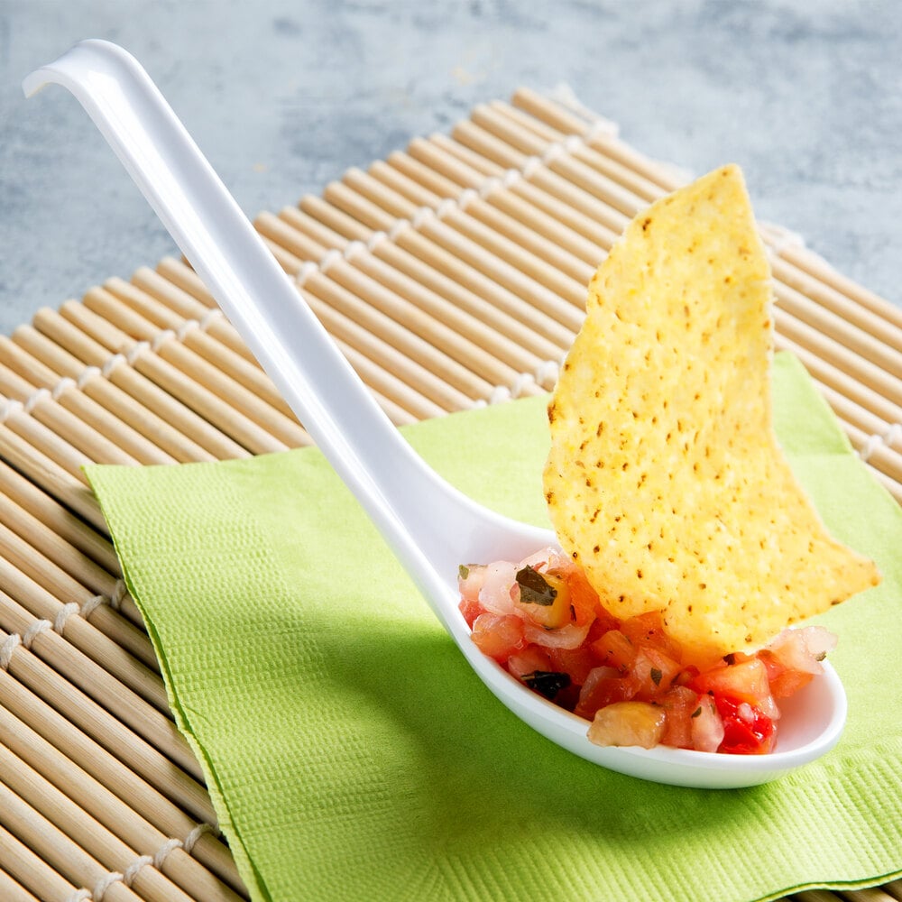 Thunder Group 7200WT Classic White 0.6 oz. Melamine Asian Soup Spoon ...