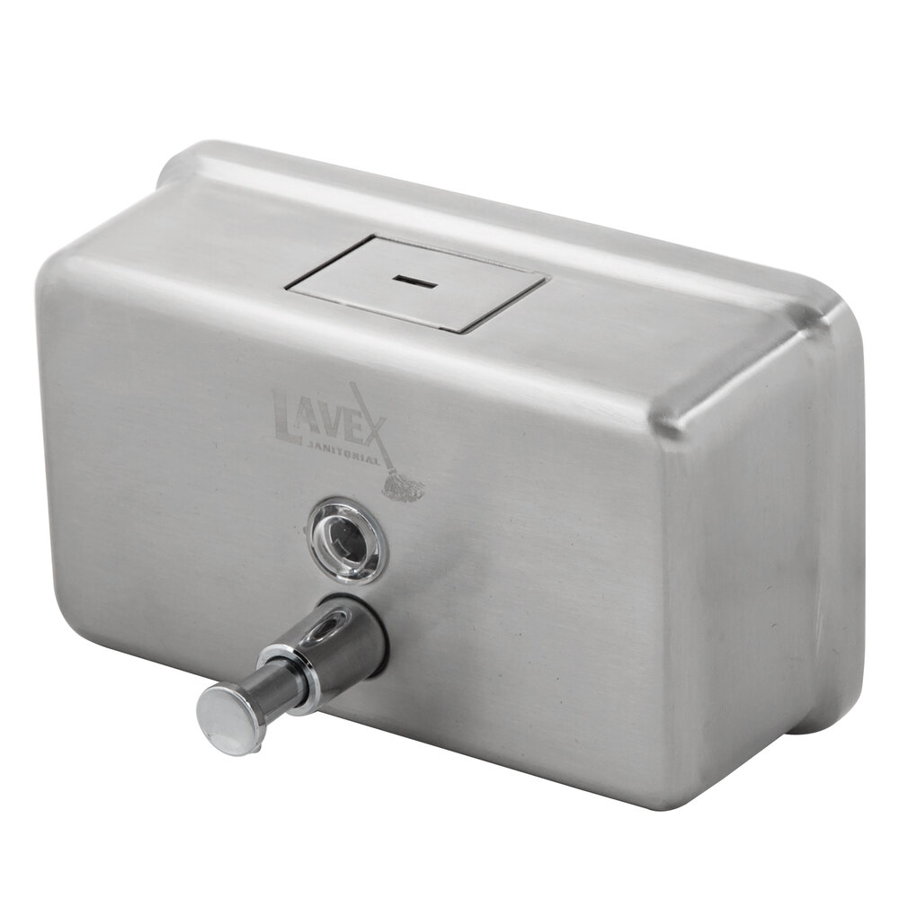 Lavex Janitorial 40 oz. Stainless Steel Surface Mounted Horizontal Soap ...