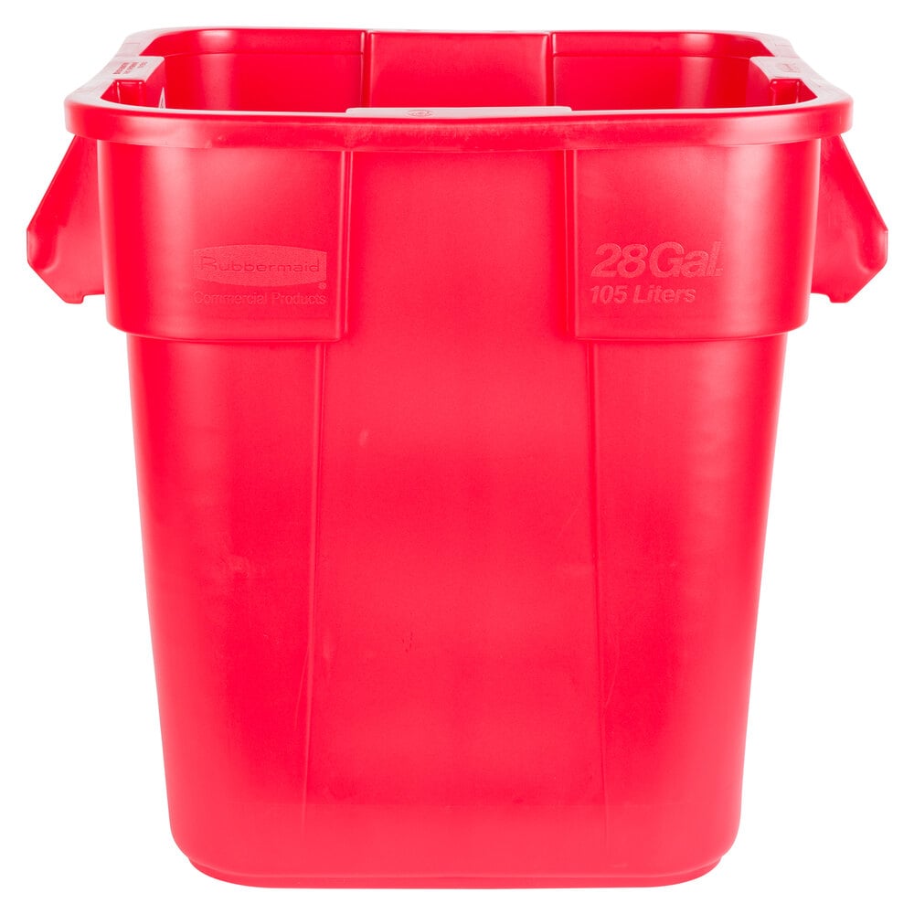 Rubbermaid FG352600RED BRUTE 28 Gallon Square Red Trash Can