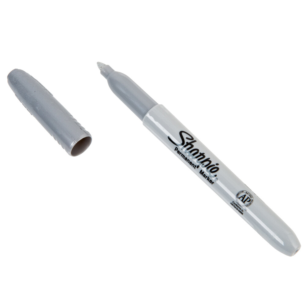 Sharpie 39100 Metallic Silver Bullet Tip Permanent Marker - 12/Pack