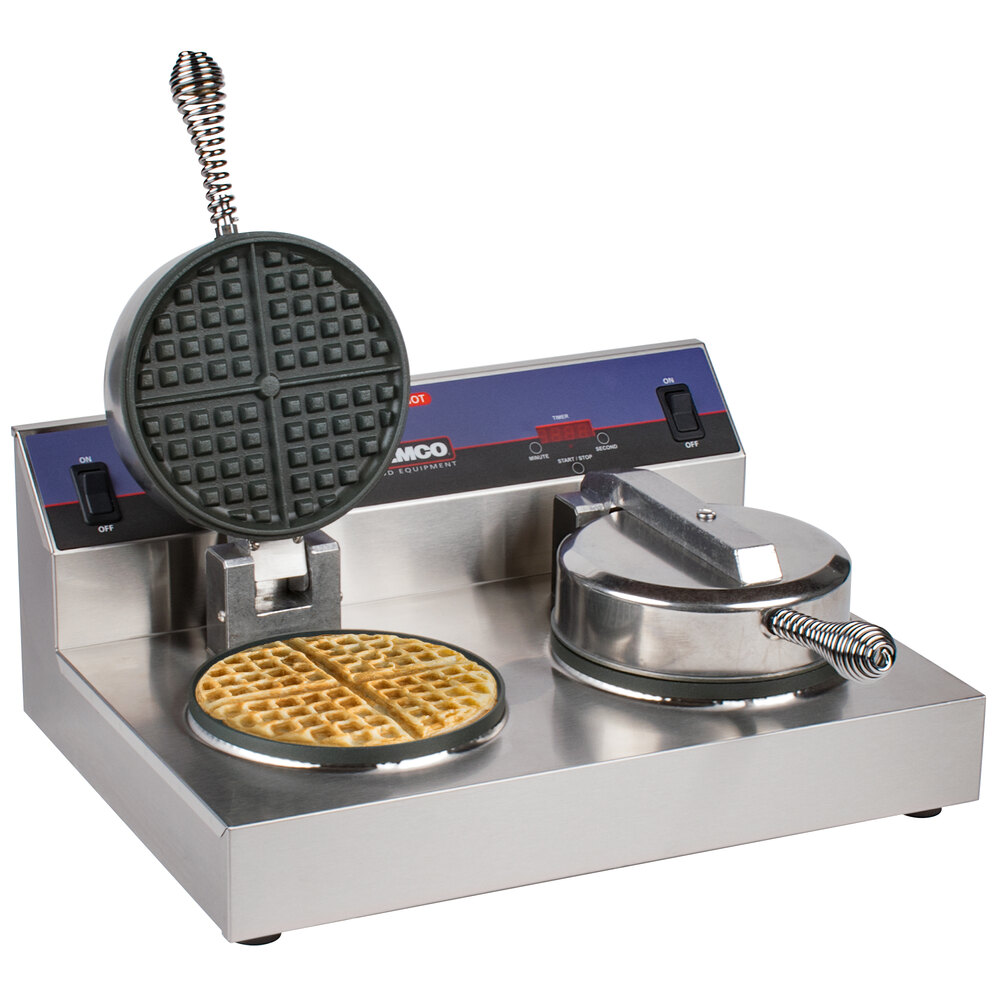 Nemco 7000A-2S SilverStone Non-Stick Dual Waffle Maker - 120V