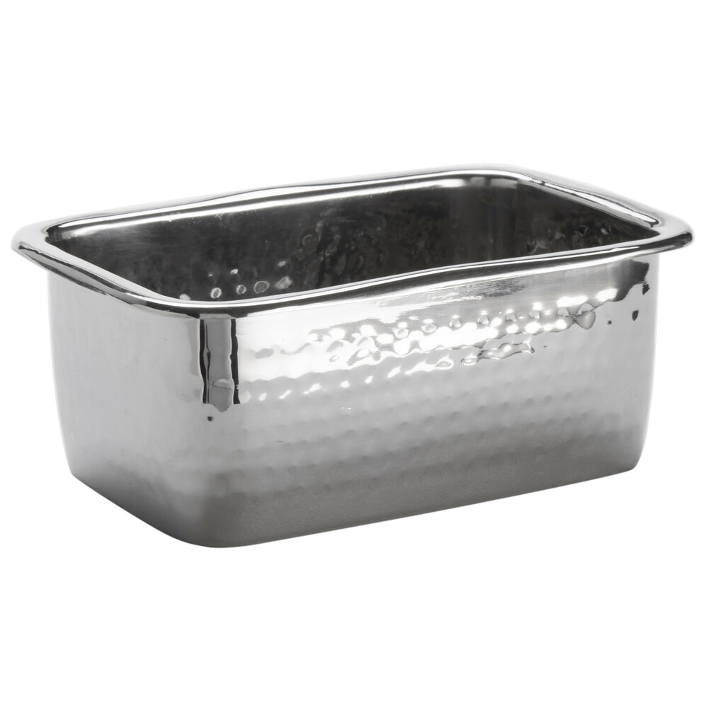 American Metalcraft HMBR 15 oz. Hammered Stainless Steel Rectangular Pan