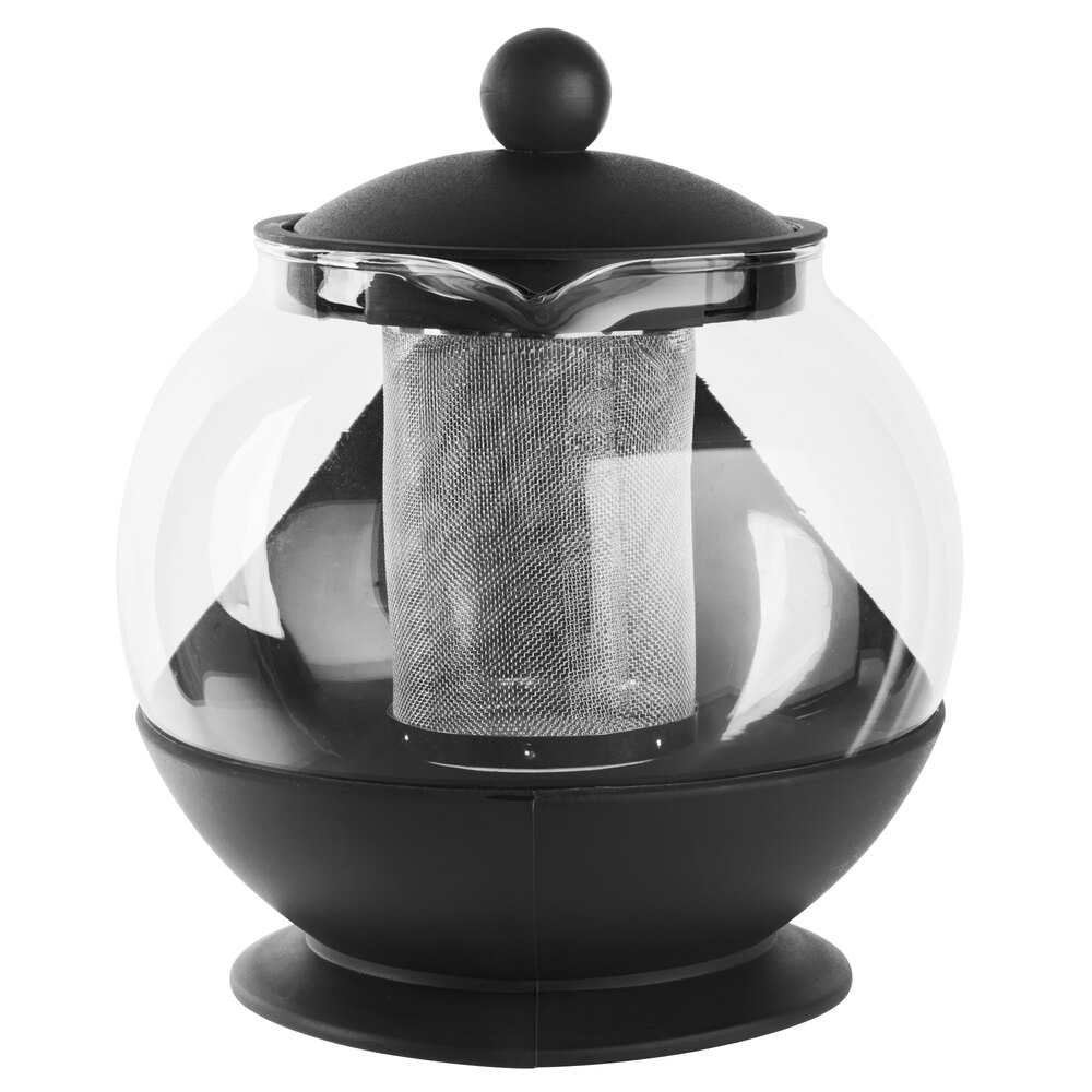 Choice 42 oz. Tempered Glass Tea Pot Infuser with Stainless Steel Basket