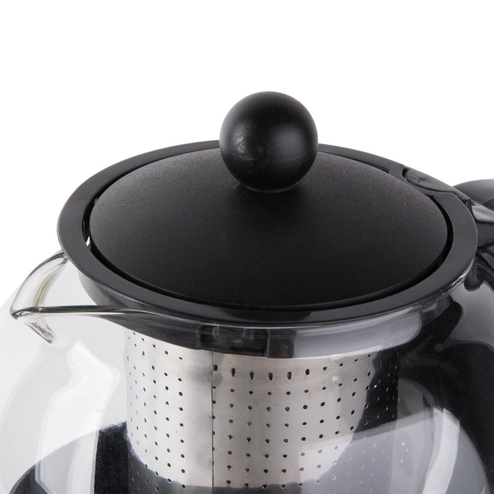Choice 25 oz. Tempered Glass Tea Pot Infuser with Stainless Steel Basket