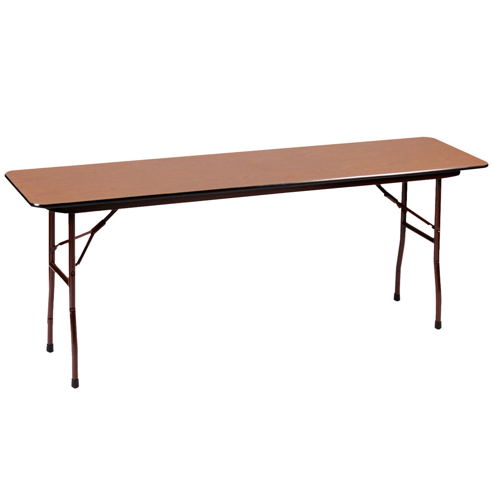 Correll CF1860M06 18" x 60" Medium Oak Light Duty Melamine Folding Table