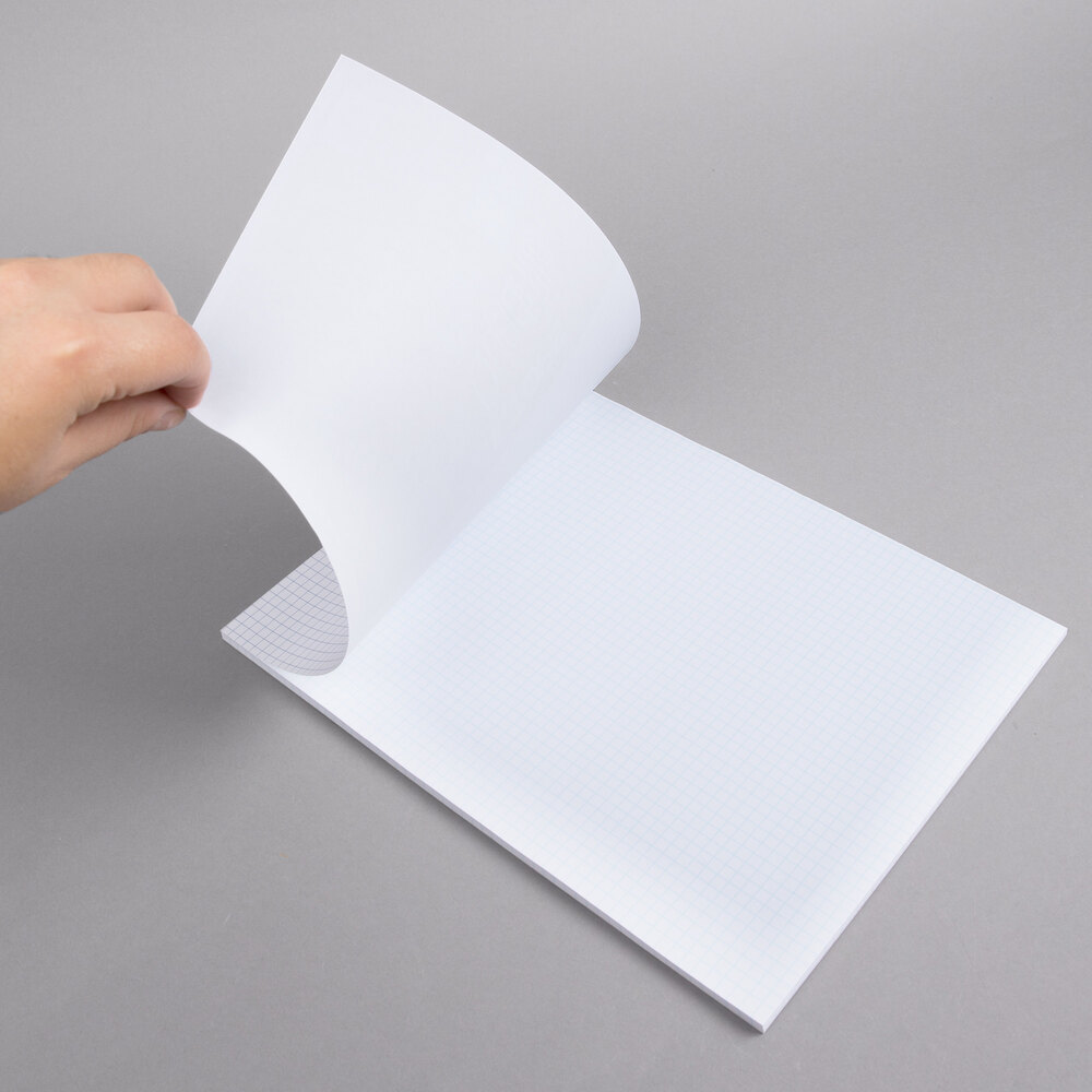 TOPS 33051 8 1/2" x 11" Quadrille Ruled White Gum-Top Writing Pad - 12/Pack