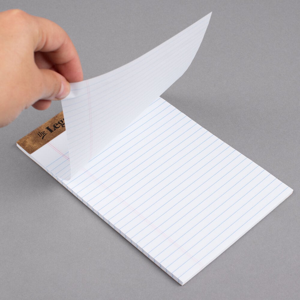 TOPS 7500 5" x 8" Narrow Ruled White Perforated Legal Pad - 12/Pack