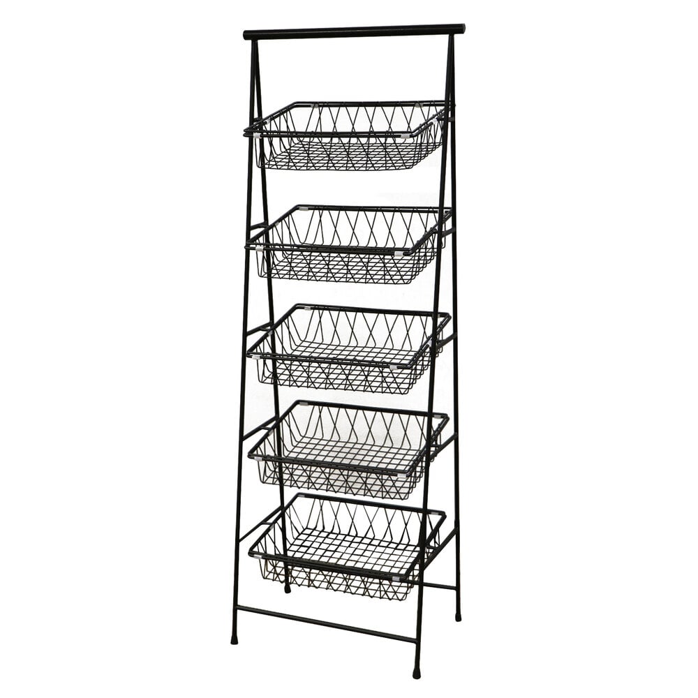 GET IR-951T-BK POP 23 1/2" x 14" Black Metal Rectangular 5-Tier Tilted ...
