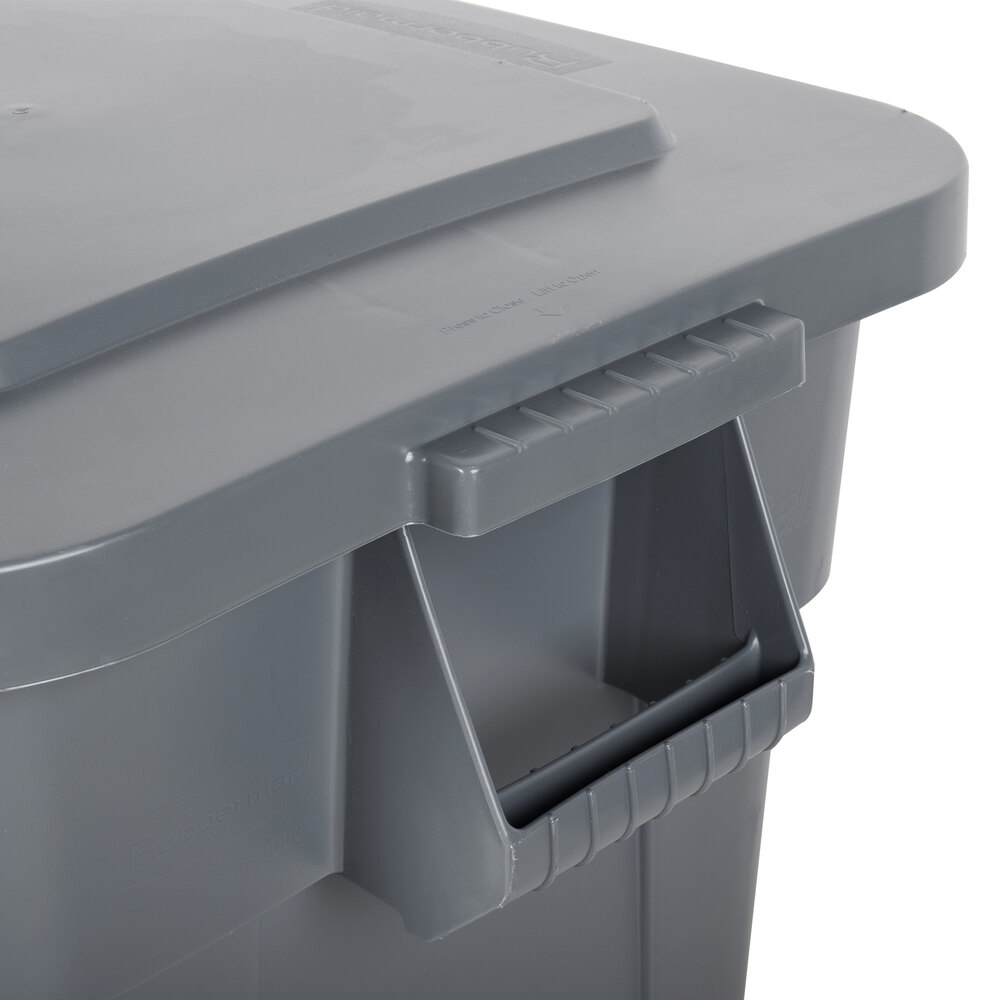 Rubbermaid BRUTE 40 Gallon Square Gray Trash Can and Lid