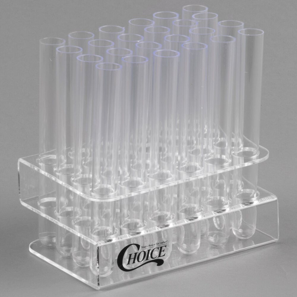 Choice Test Tube / Shooter Rack with 100 Clear Test Tube Shots / Shooters