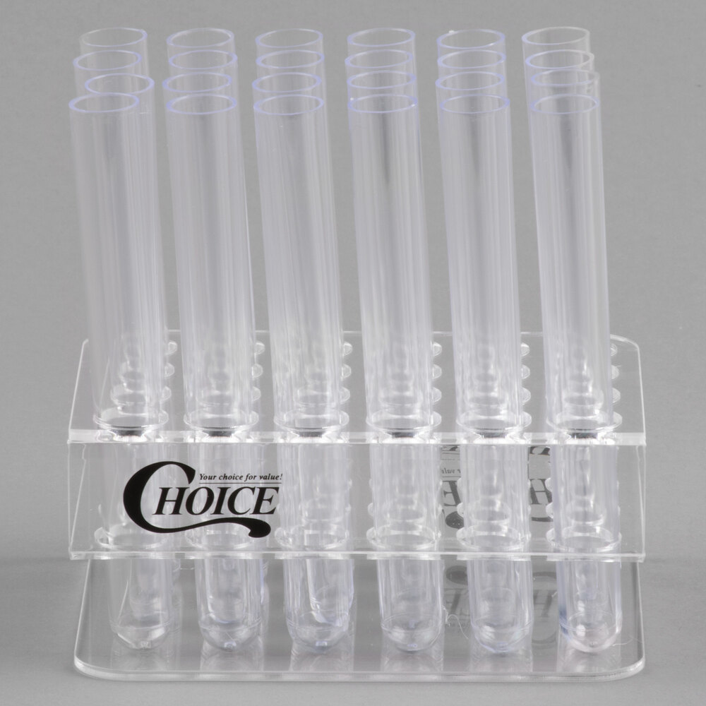 Choice Test Tube / Shooter Rack with 100 Clear Test Tube Shots / Shooters