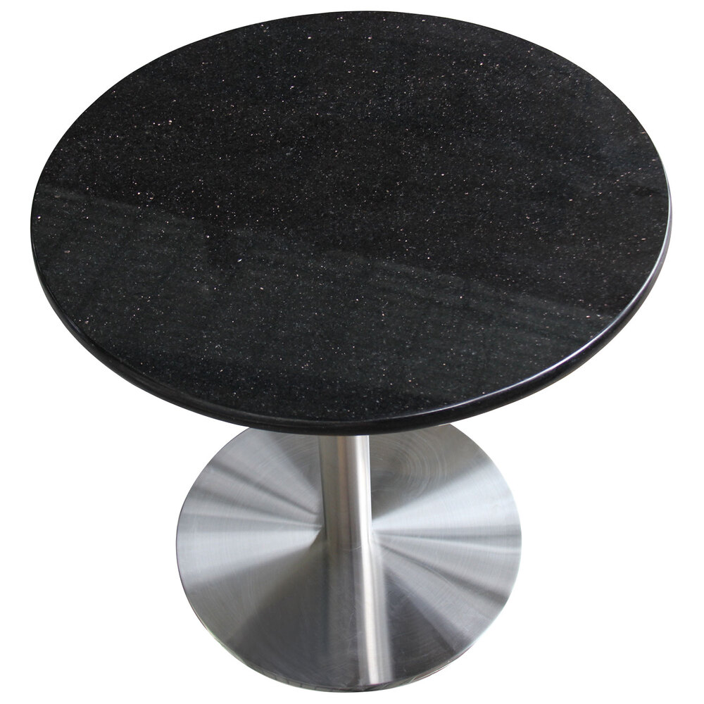 Art Marble Furniture G206 36" Round Black Galaxy Granite Tabletop
