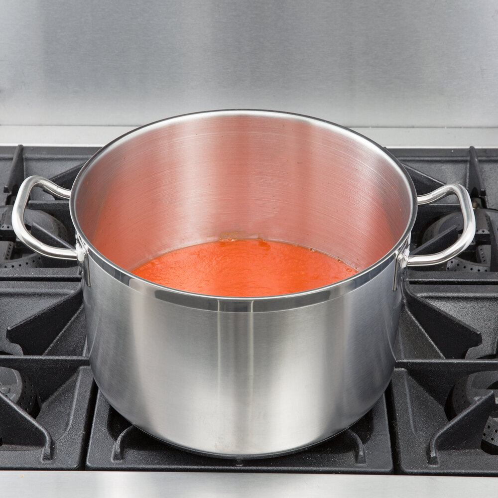 Vigor 16 Qt. Stainless Steel Aluminum-Clad Sauce Pot with Cover