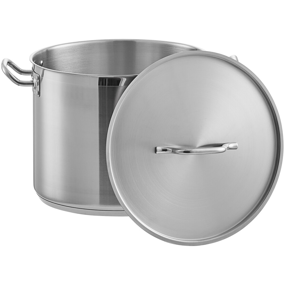 24 Qt. Stock Pot - Stainless Steel Heavy Duty Pot with Lid