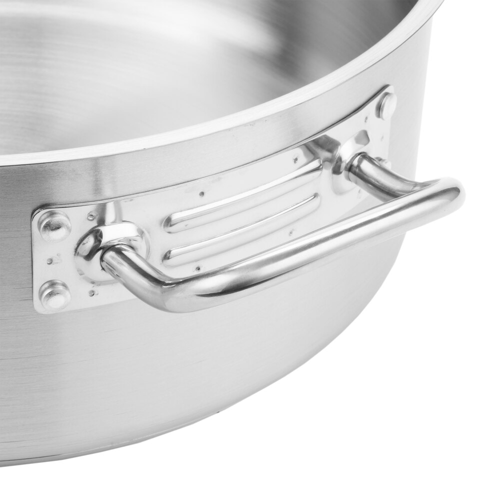 Vigor 15 Qt. Stainless Steel Aluminum-Clad Heavy Weight Brazier with Cover