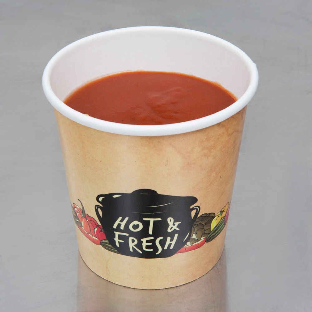 Choice 16 oz. Medley Double Poly-Coated Paper Soup / Hot Food Cup - 500 ...