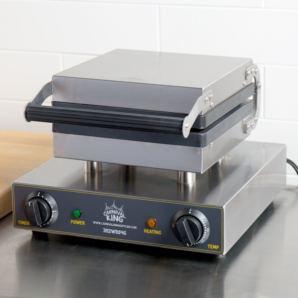 Carnival King WBS46 Brussels Style Waffle Maker with Timer - 120V