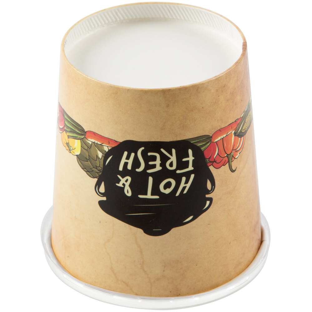 Choice 16 oz. Medley Double Poly-Coated Paper Soup / Hot Food Cup with ...