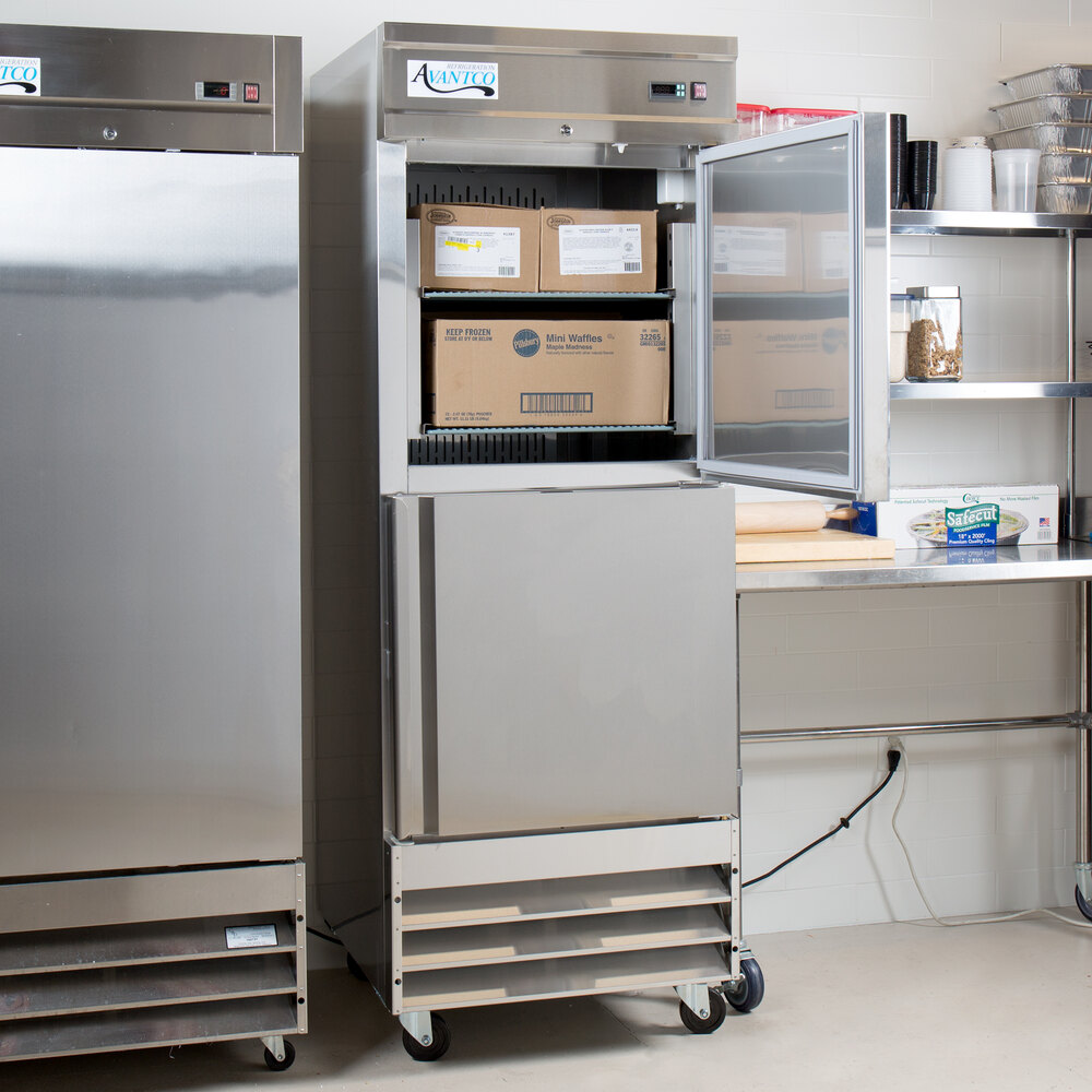Avantco SS-1F-2-HC 29" Stainless Steel Solid Half Door Reach-In Freezer