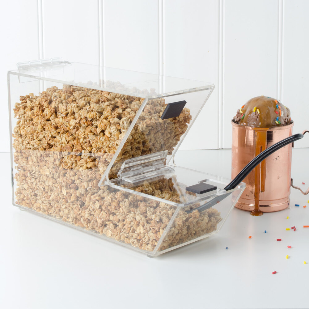 Choice Stackable Topping Dispenser with Notch - 11" x 4" x 7"