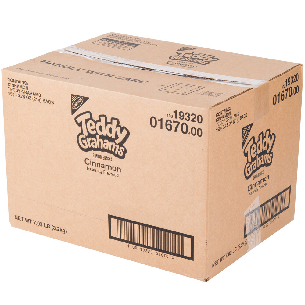 Nabisco Teddy Grahams .75 oz. Cinnamon Flavored Snack Pack - 150/Case