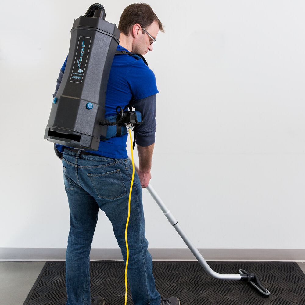 Lavex Janitorial 6 Qt. Backpack Vacuum with HEPA Filtration and 8-Piece ...