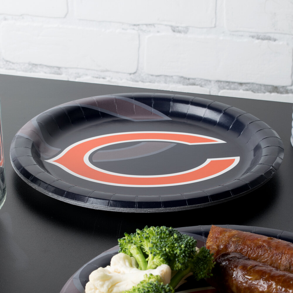 Creative Converting 429506 Chicago Bears 9" Paper Dinner Plate - 96/Case