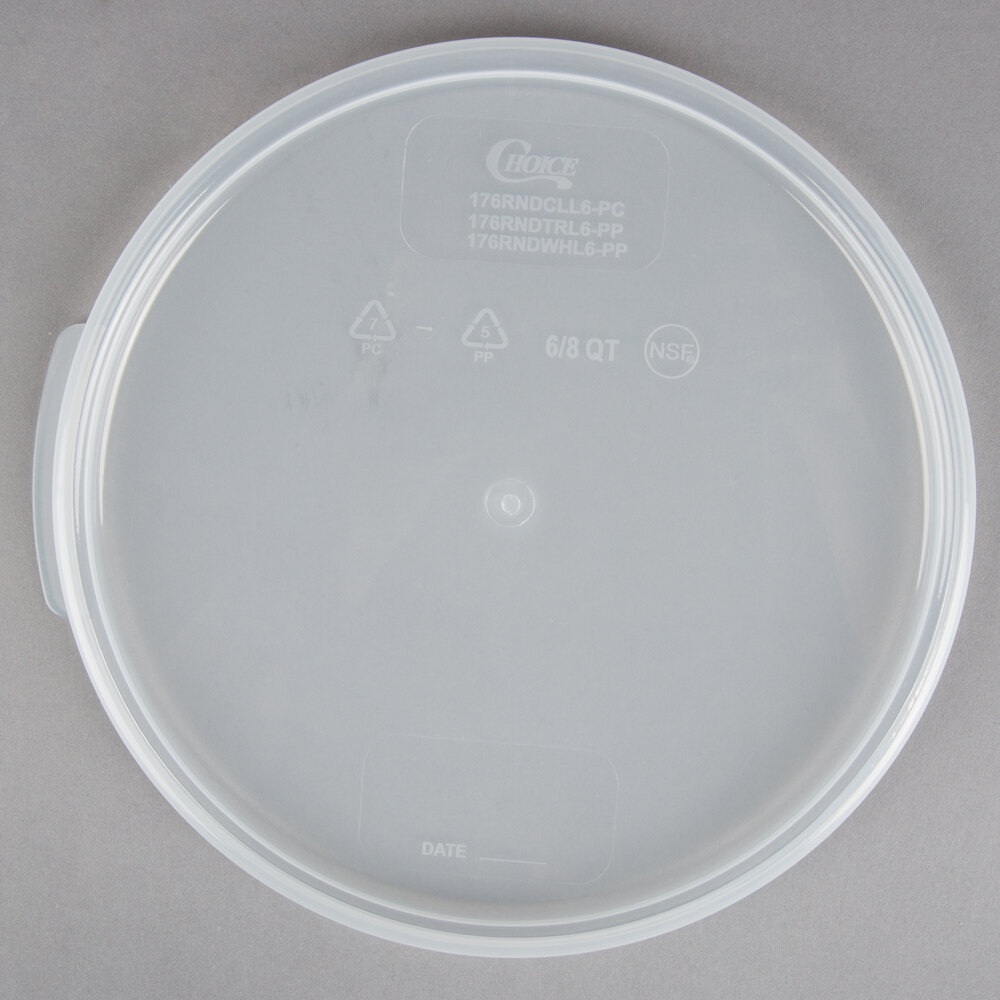 Choice 6 and 8 Qt. Translucent Round Polypropylene Food Storage ...
