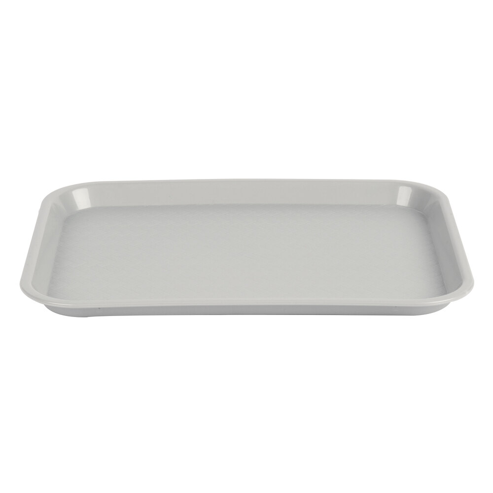 Choice 10" x 14" Gray Plastic Fast Food Tray - 12/Pack