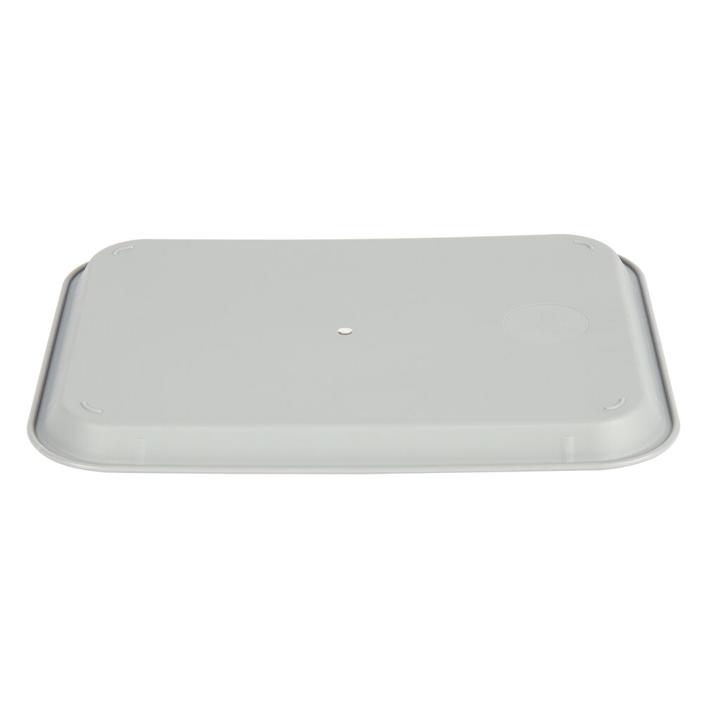 Choice 10" x 14" Gray Plastic Fast Food Tray - 12/Pack