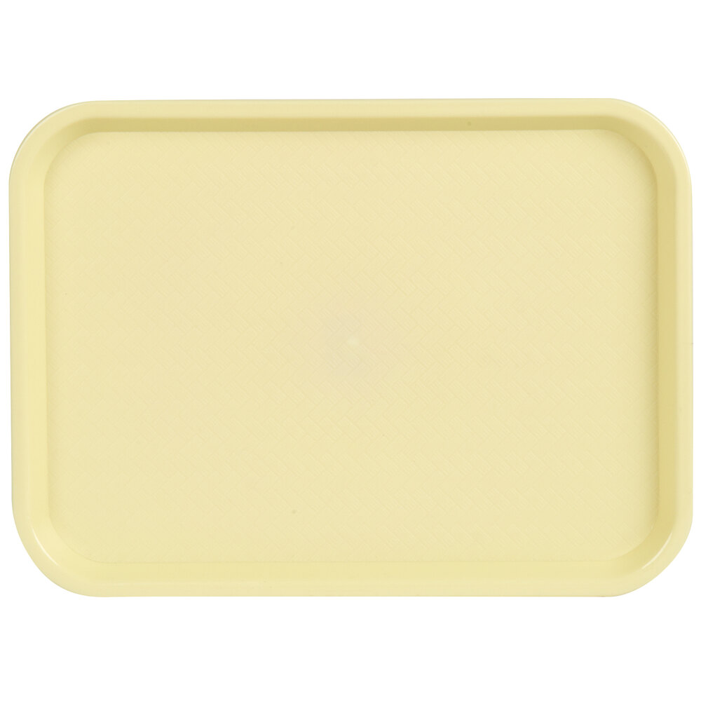 Choice 12" x 16" Beige Plastic Fast Food Tray - 24/Case