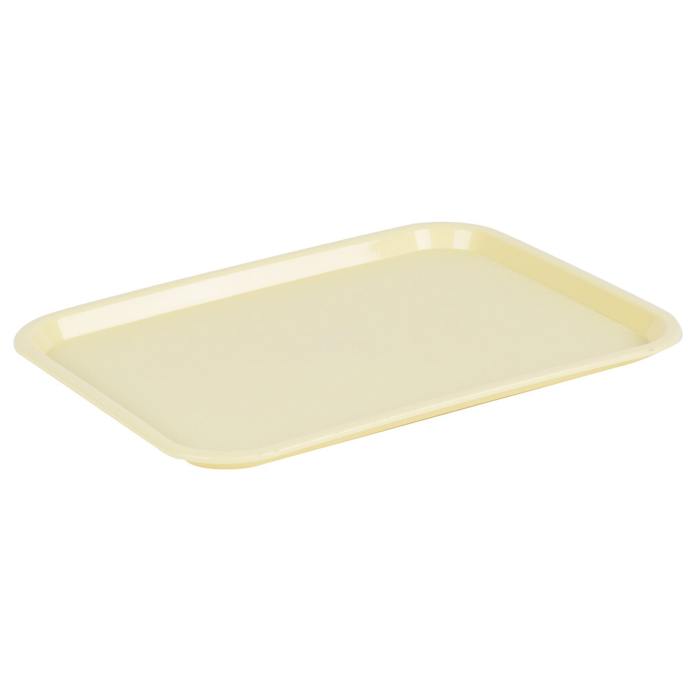 Choice 12" x 16" Beige Plastic Fast Food Tray - 24/Case