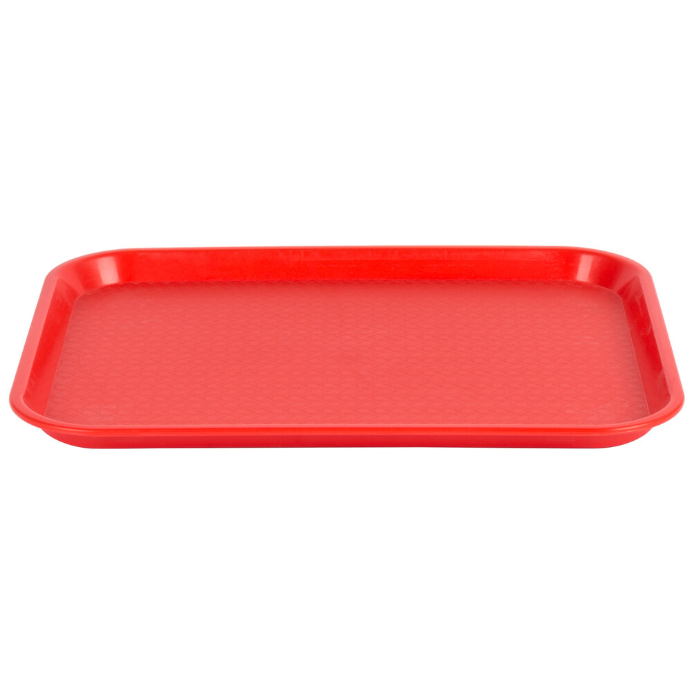 Choice 14" x 18" Red Plastic Fast Food Tray