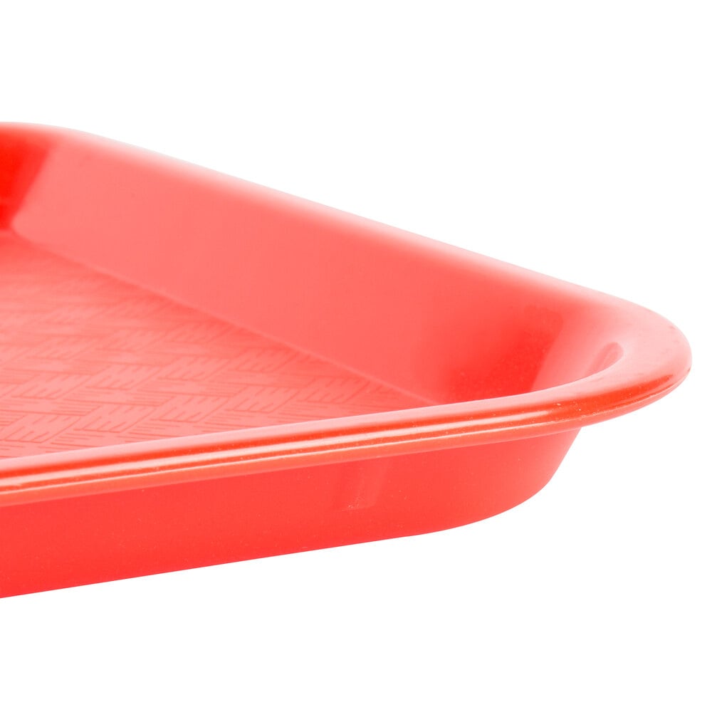 Choice 10" x 14" Red Plastic Fast Food Tray
