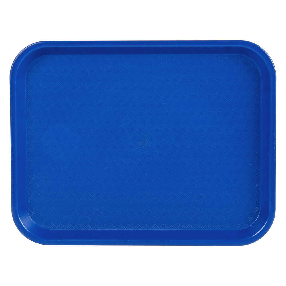 Choice 10" x 14" Blue Plastic Fast Food Tray - 24/Case
